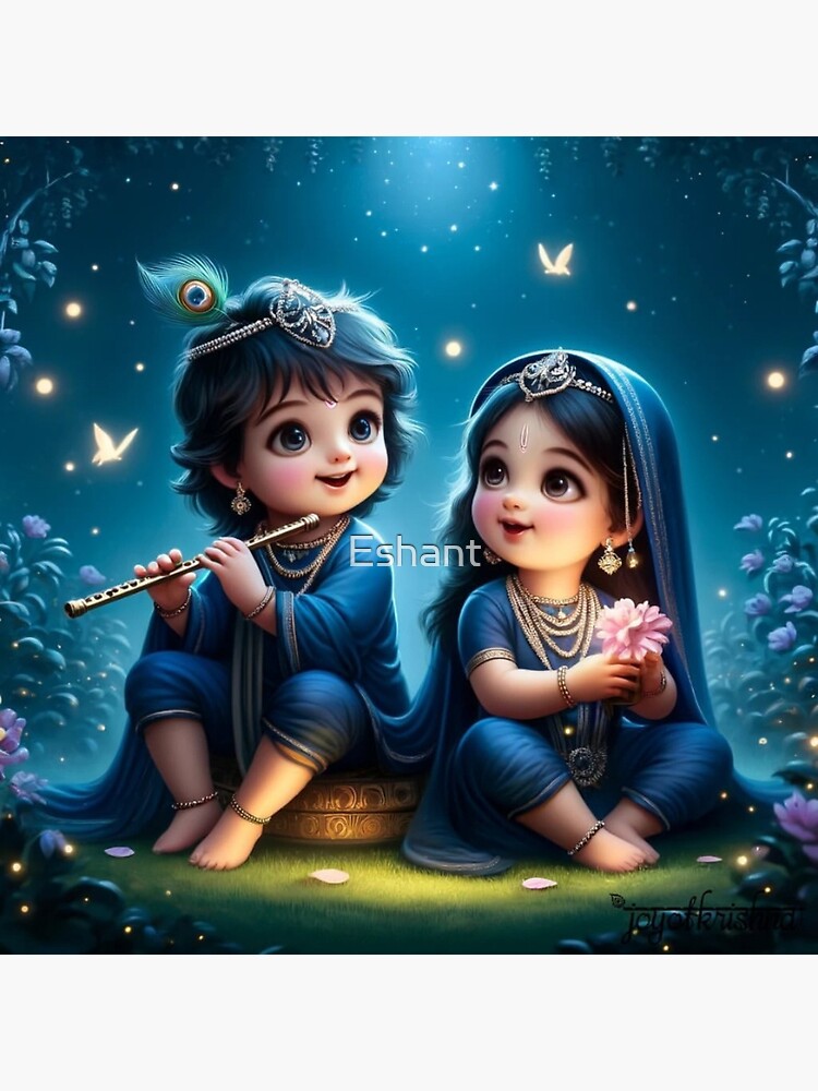 "Radhe Krishna cute lovely art " Art Board Print for Sale by Eshant ...