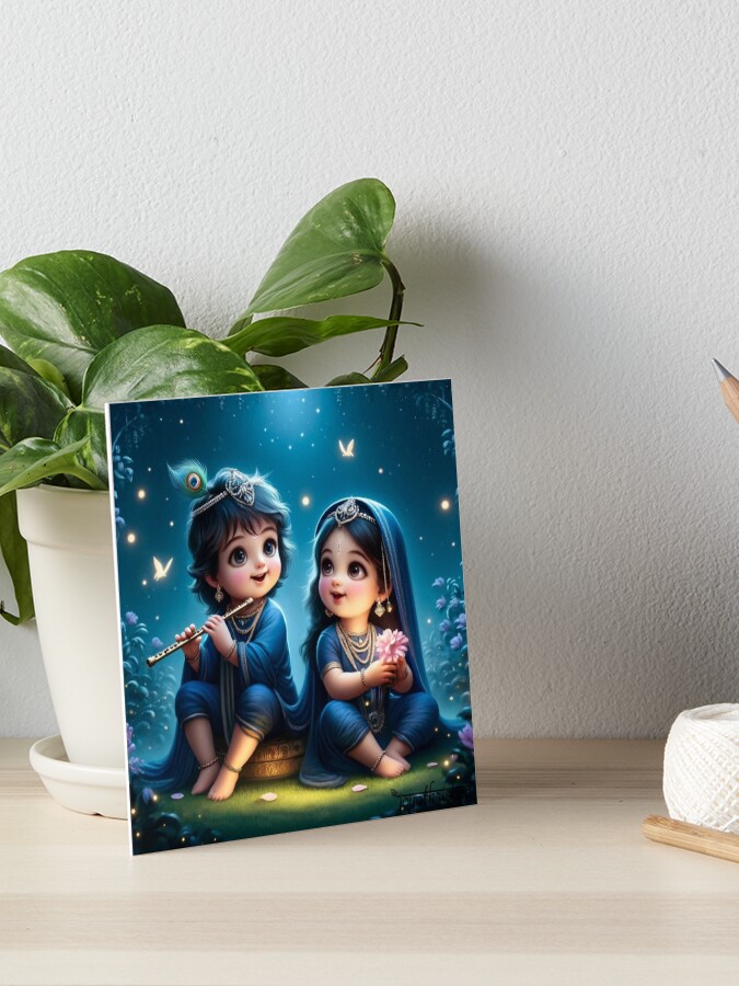 "Radhe Krishna cute lovely art " Art Board Print for Sale by Eshant ...