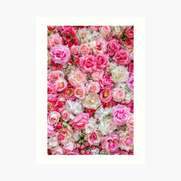 "Pink & Red Roses Romantic Floral " Art Print for Sale by ...