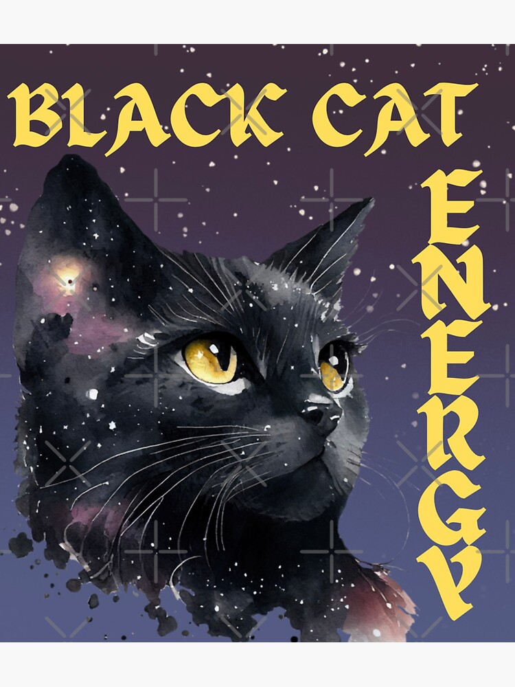 "Black Cat Energy" Sticker for Sale by MishMashCrafts | Redbubble