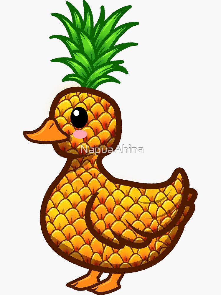 "Pineapple Duck" Sticker for Sale by NapuaAhina | Redbubble