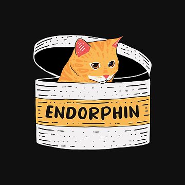"Endorphin Cat - Orange" Sticker for Sale by SugarSweet11 | Redbubble