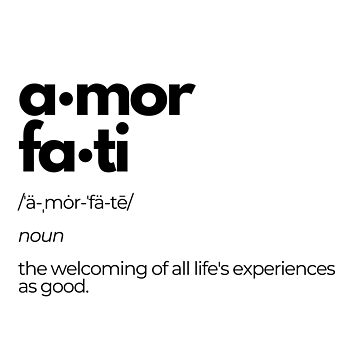 "Amor fati definition " Sticker for Sale by DesignSakan | Redbubble