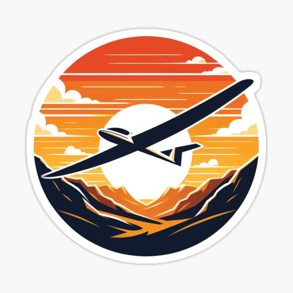 "Glider Plane Pilot Sailplane Biplane aerial floating soaring" Sticker ...