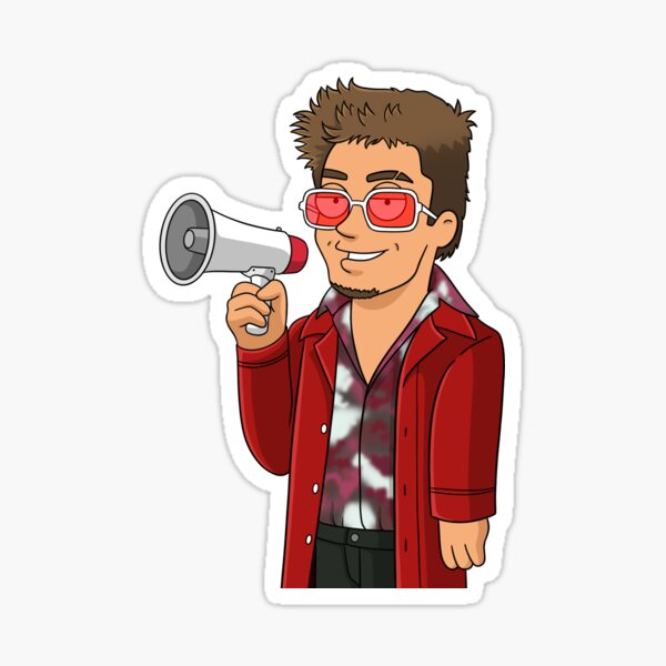 "Cartoon Tyler Durden" Sticker for Sale by turnmeincartoon | Redbubble