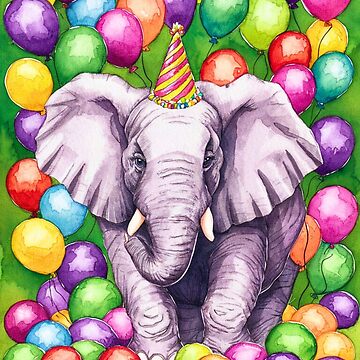 "Birthday Elephant. Birthday celebration, Cute Elephant, party animal ...