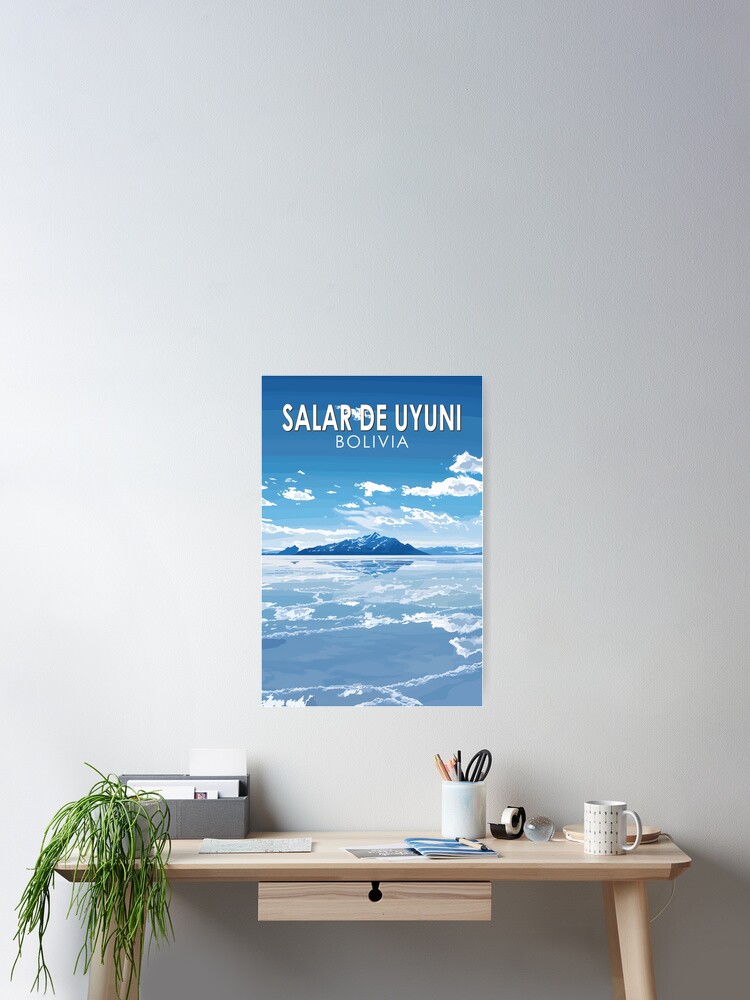 "Salar de Uyuni Bolivia Travel Art Vintage" Poster for Sale by ...
