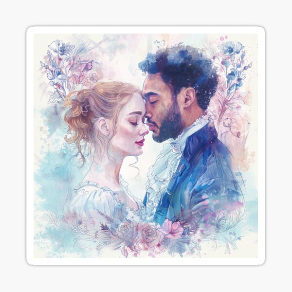 "Enchanted Romance: Daphne Bridgerton and Simon Basset" Sticker for ...