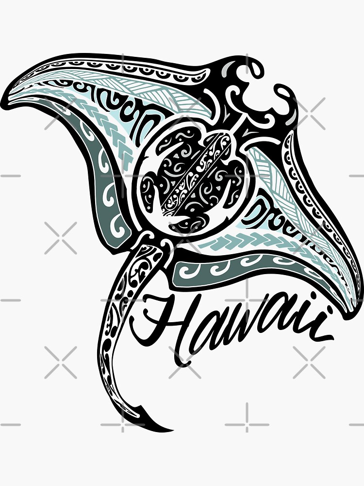 "Hawaiian Tribal Ray" Sticker for Sale by sunnthreads | Redbubble