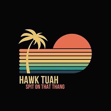 "Hawk Tuah Sun Set" Sticker for Sale by YousefMarei | Redbubble