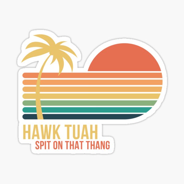 "Hawk Tuah Sun Set" Sticker for Sale by YousefMarei | Redbubble
