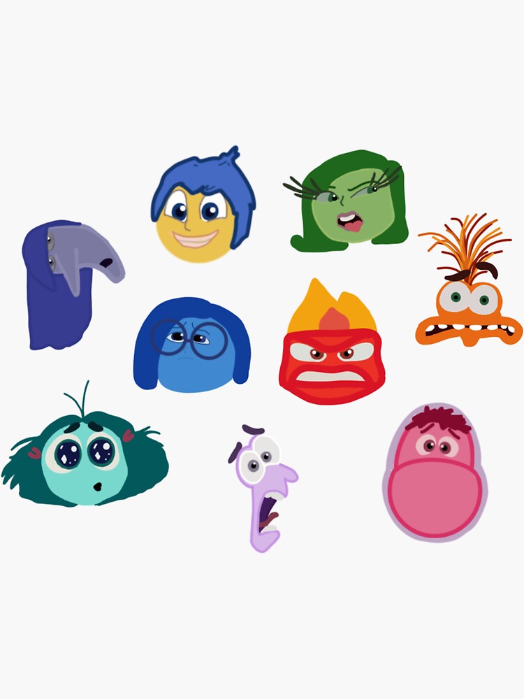 "Inside out 1 and 2 emotions" Sticker for Sale by xoxodesignsxoxo ...