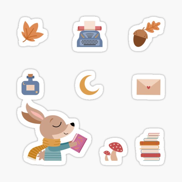" 9 stickers/magnets animals rabbit cosy folk colorful objects" Sticker ...
