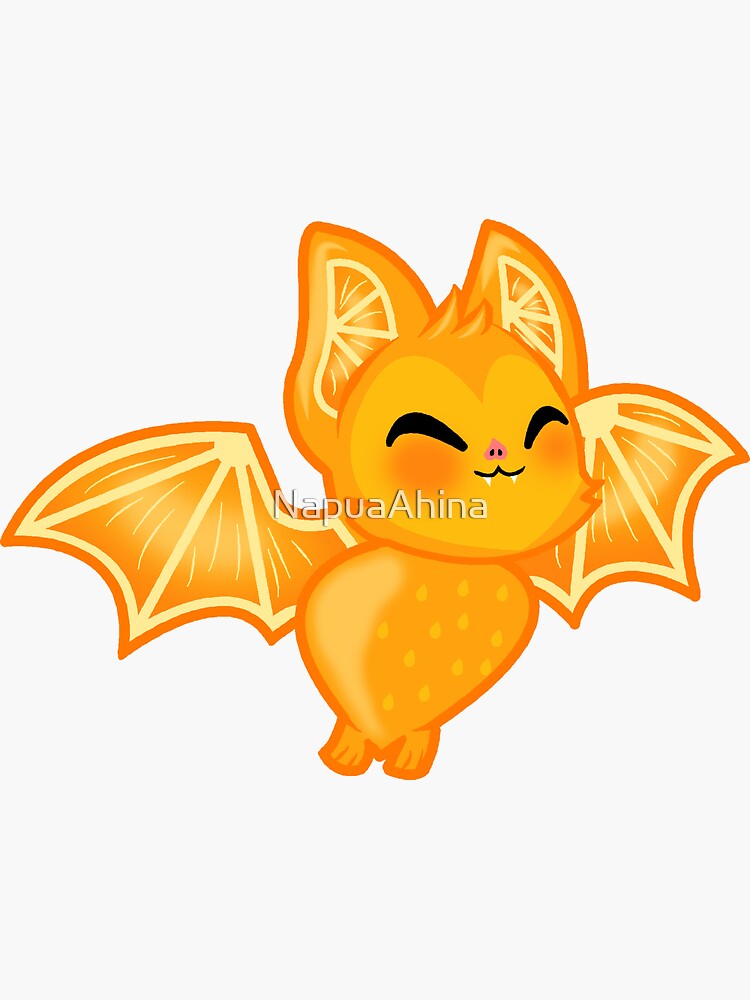 "Orange Fruity Bat" Sticker for Sale by NapuaAhina | Redbubble