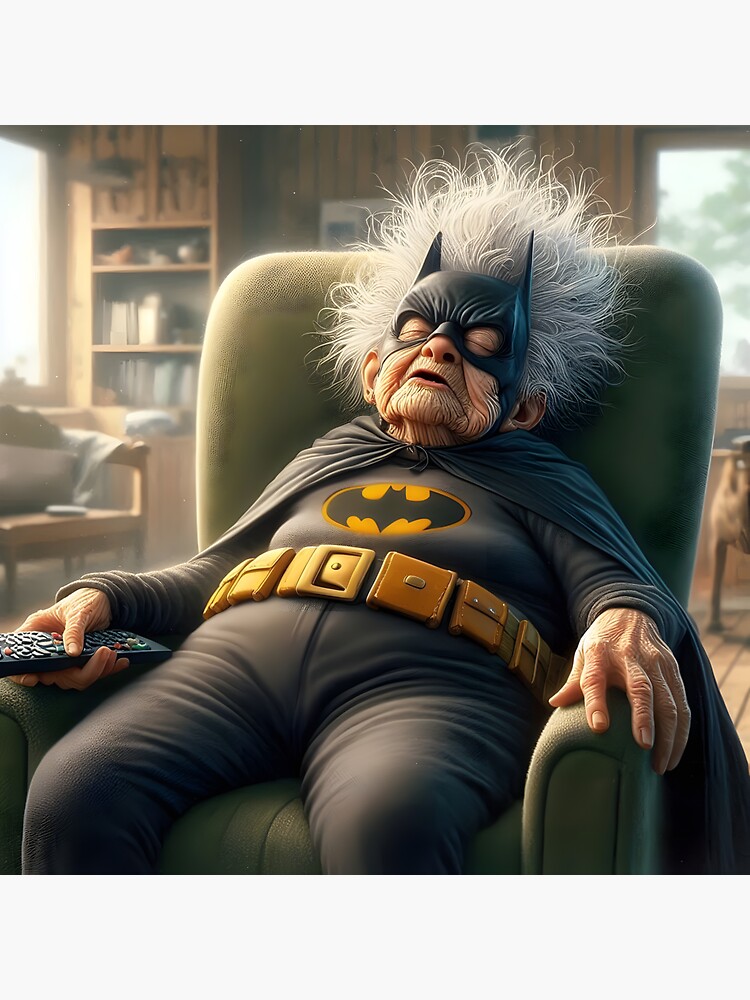 "Elderly Superheroes 06 - Napping on the Couch - Hilarious AI Art ...