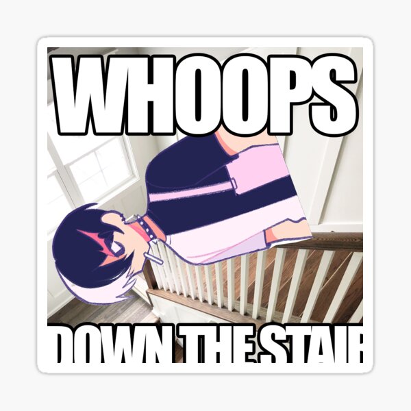 "Whoops, down the stairs" Sticker for Sale by Ariana Jensen | Redbubble