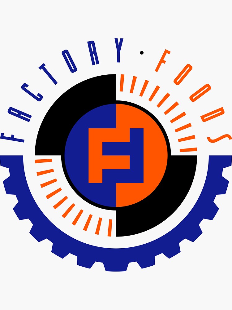 "Factory Foods logo" Sticker for Sale by puzzylpiece | Redbubble