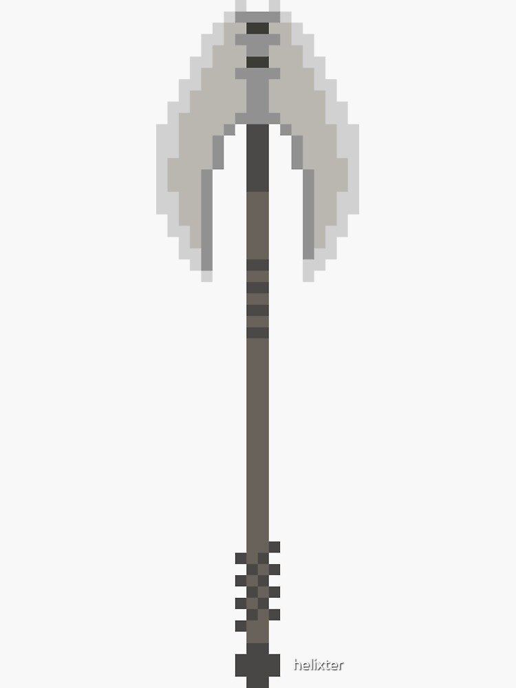 "sharp axe pixel art" Sticker for Sale by helixter | Redbubble