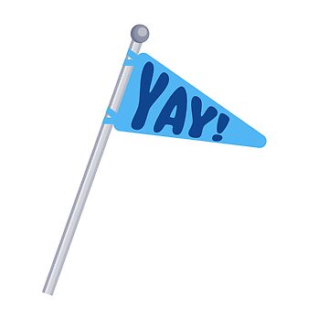 "Blue YAY! Flag from Sadness in Headquarters" Sticker for Sale by YonderAndBeyond | Redbubble