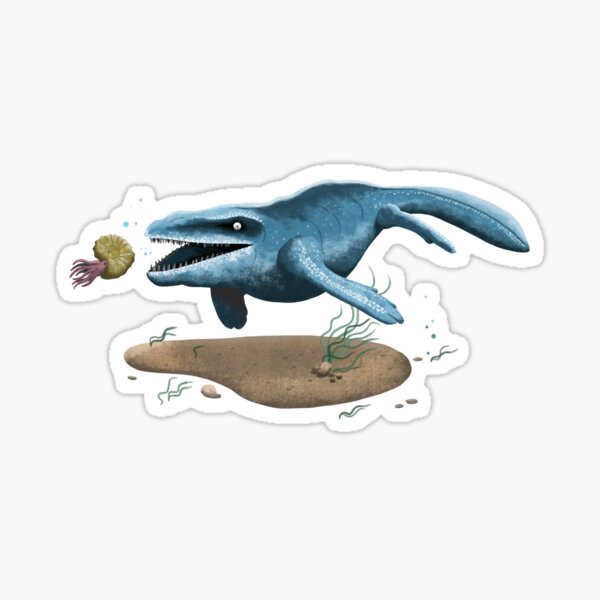 "Mosasaurus Dinosaur " Sticker by VicBradyArt | Redbubble