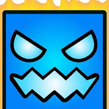 "Fire Box Blue Geometry Dash" Sticker for Sale by byronmoorales | Redbubble