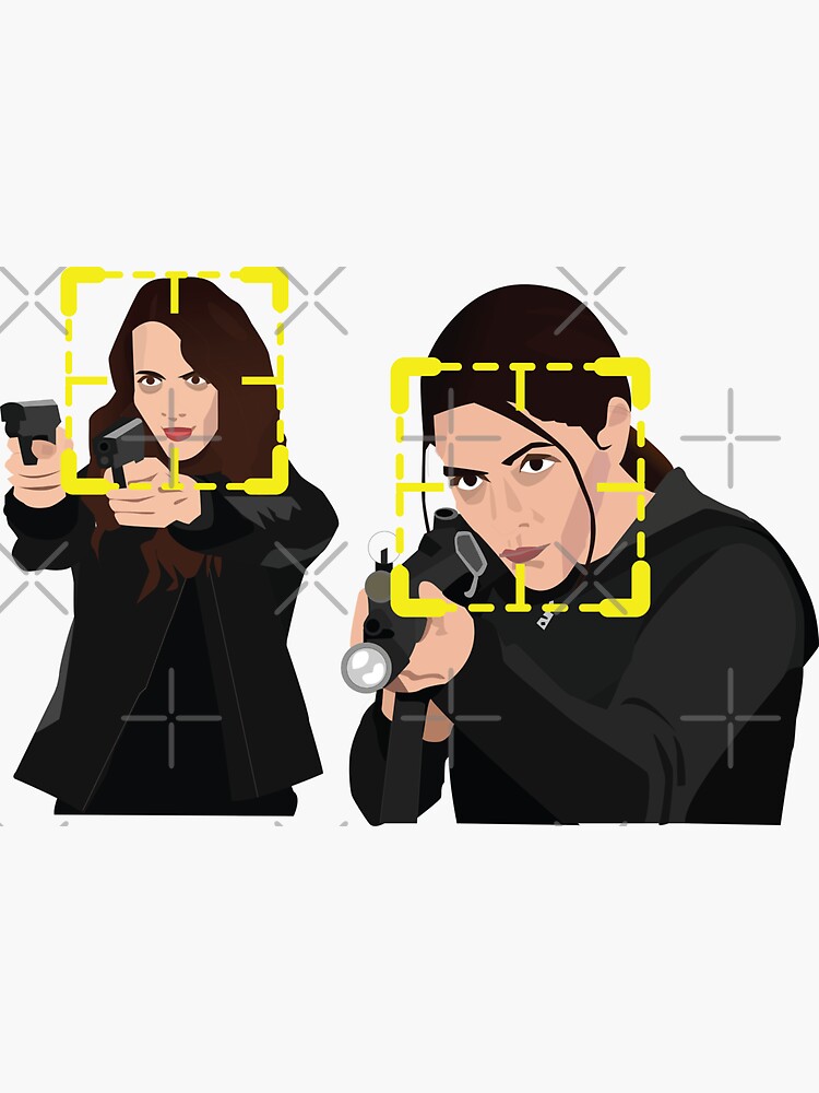 "Shoot - Root and Shaw" Sticker by cheyennejiayun | Redbubble
