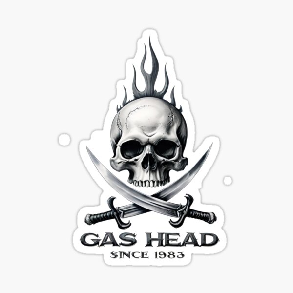 "gas head skull and swords " Sticker for Sale by JasonTrivettart ...