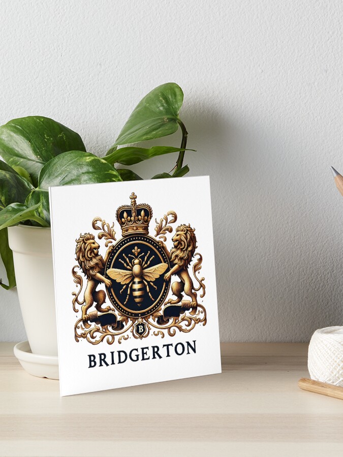 "Bridgerton crest with lions and bee" Art Board Print for Sale by ...