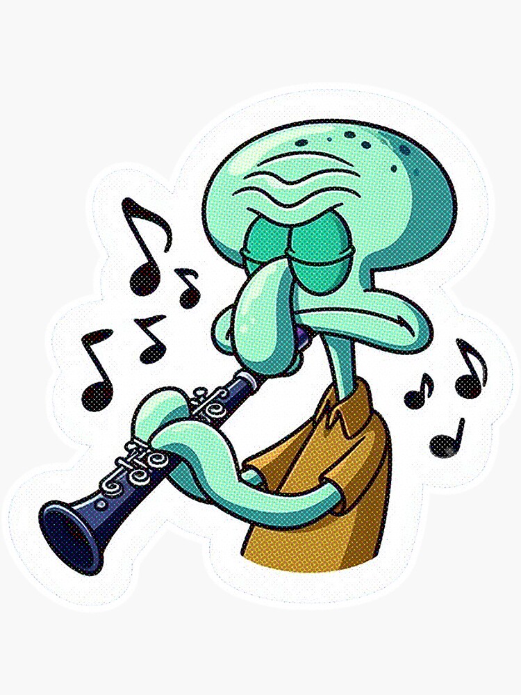 "Squidward playing the clarinet " Sticker by Diana DiAngel | Redbubble