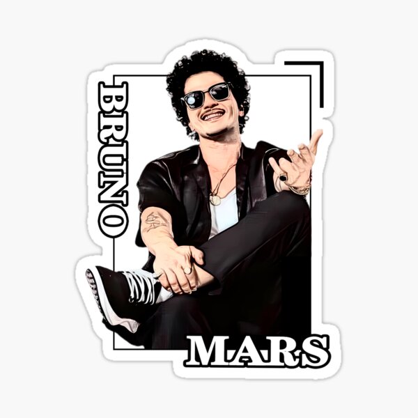 "BRUNO MARS" Sticker for Sale by anime spoof | Redbubble