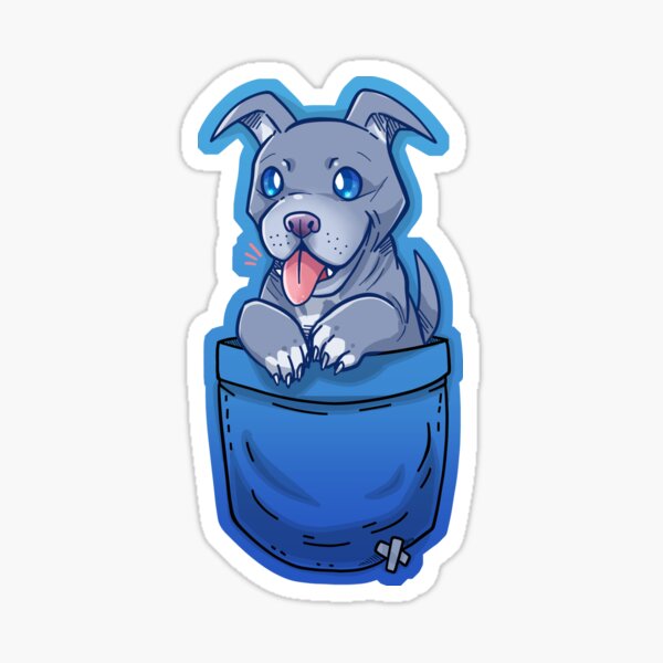 "Pocket Cute Pitbull Pibble Dog" Sticker by TechraNova | Redbubble
