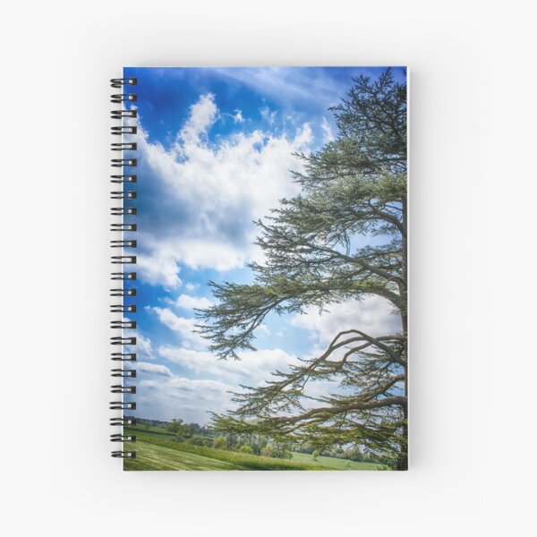 "Cedar of Lebanon tree with blue sky" Spiral Notebook for Sale by ...