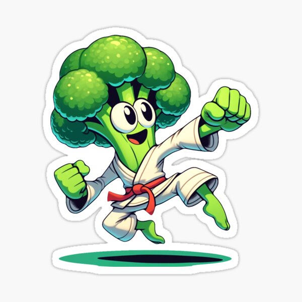 "Karate Broccoli Champion" Sticker for Sale by Podstick | Redbubble