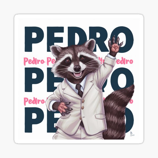 "Pedro racoon funny viral meme" Sticker for Sale by RedCircleArt ...