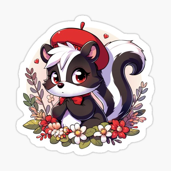 "Skunky Le Beret" Sticker for Sale by SquishyKitkat | Redbubble