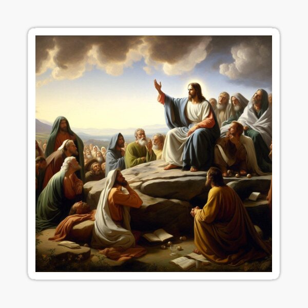 "SERMON ON THE MOUNT" Sticker for Sale by PATRICKH-ART | Redbubble