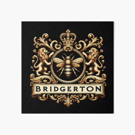 "Bridgerton crest with lions and bee" Art Board Print for Sale by ...