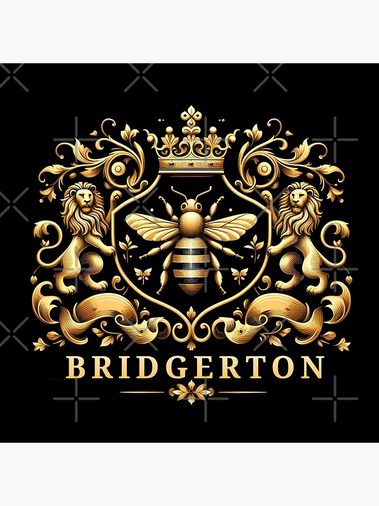 "Bridgerton crest with lions and bee" Art Board Print for Sale by ...