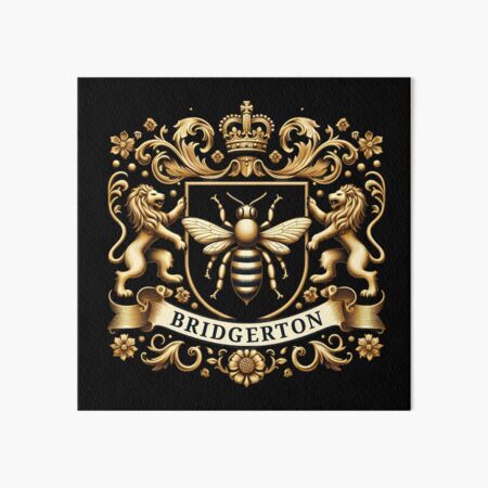"Bridgerton crest with lions and bee" Art Board Print for Sale by ...