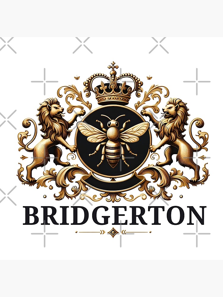 "Bridgerton crest with lions and bee" Art Board Print for Sale by ...