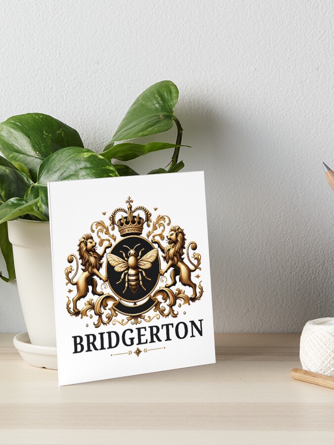 "Bridgerton crest with lions and bee" Art Board Print for Sale by ...