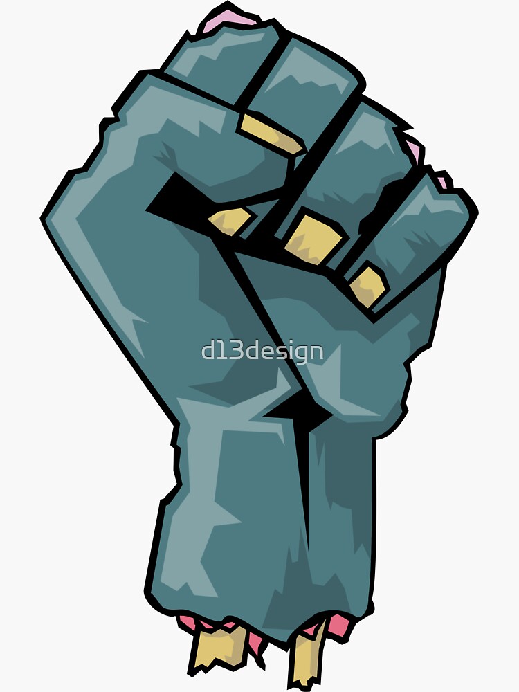 "Zombie Fist" Sticker by d13design | Redbubble