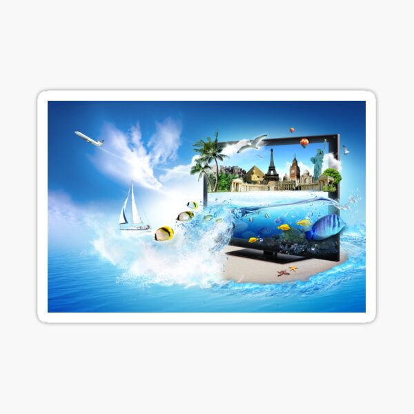 "Frutiger Aero Tropical Monitor" Sticker for Sale by FrutigerAero ...