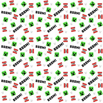 "Creeper BOOM TNT Minecraft Pattern Texture" Sticker for Sale by ...