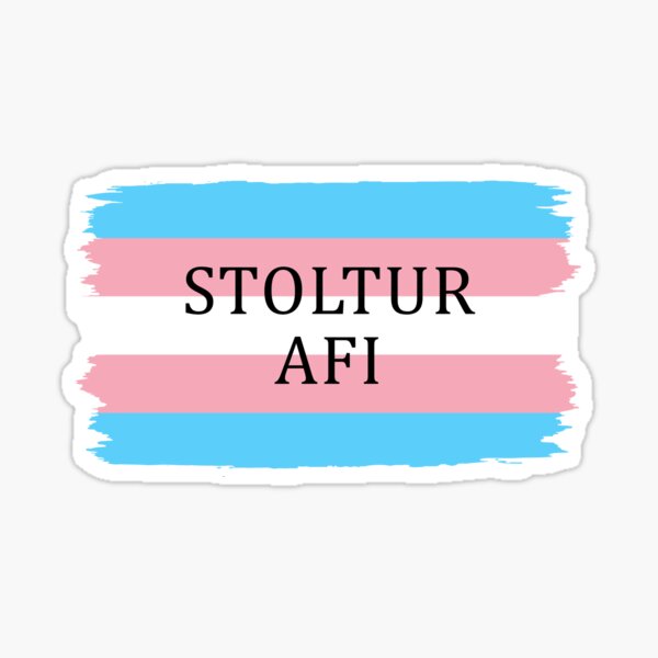 "Trans fáni- Stoltur afi" Sticker for Sale by Transvinir | Redbubble