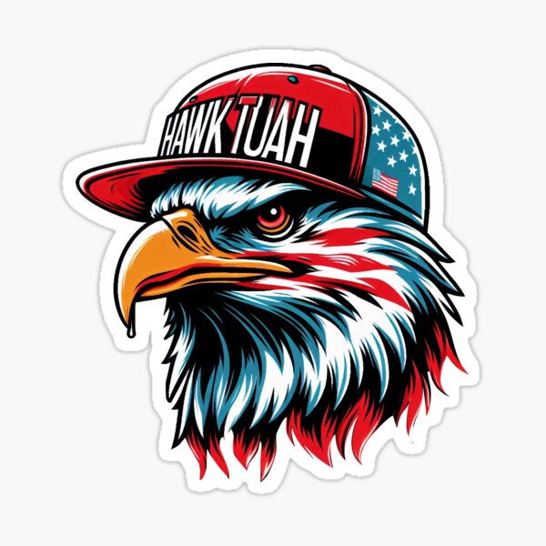 "American Flag Hawk Tuah! Spit On That Thang " Sticker for Sale by ...
