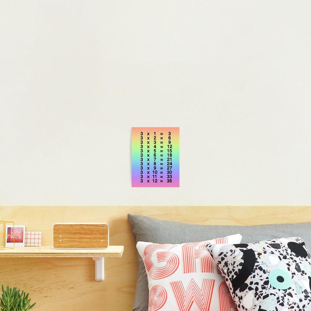 "3 X Table Rainbow Three Times Table Multiplication Tables Chart for ...