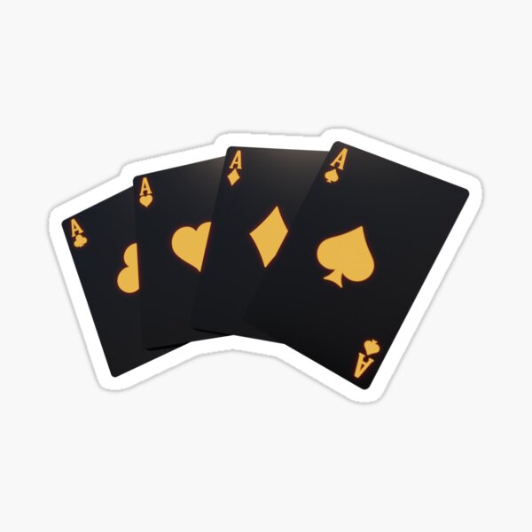 "Aces High, four of a kind, Poker" Sticker for Sale by Numbers-Art ...
