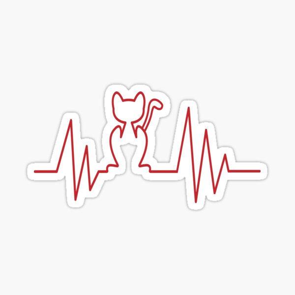 "Pulse cat" Sticker by Melcu | Redbubble