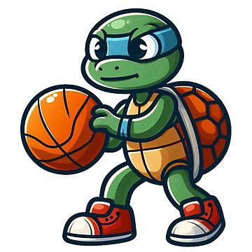 "Copy of Slam Dunk: Cartoon Turtle Playing Basketball" Sticker for Sale ...